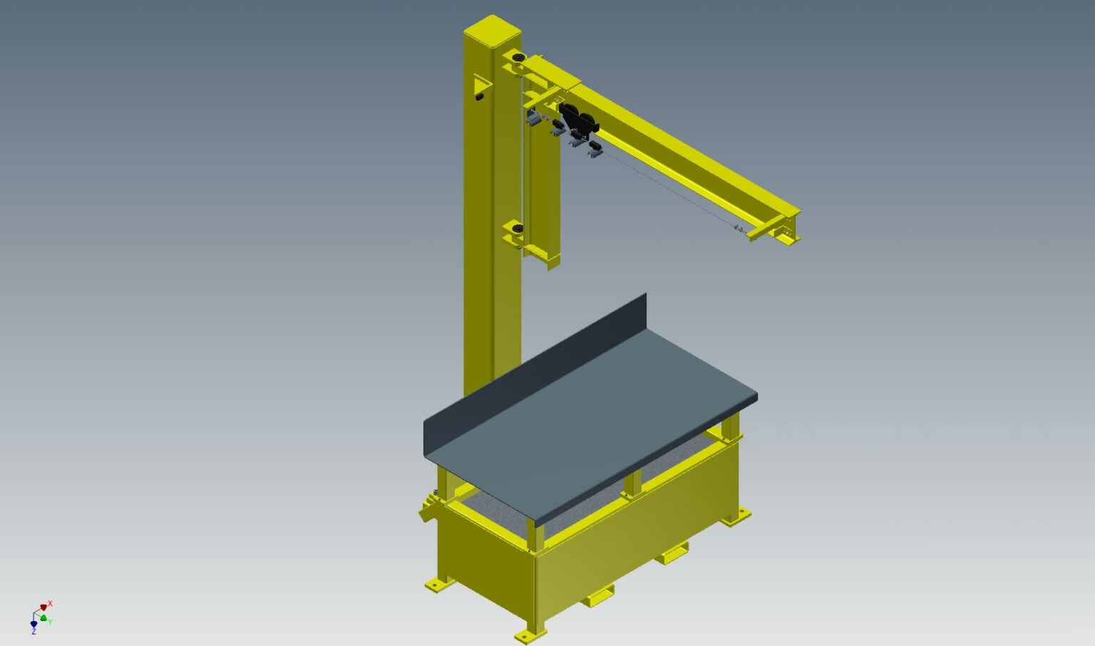 Workstation Cranes | Workbench with Integrated Jib Crane